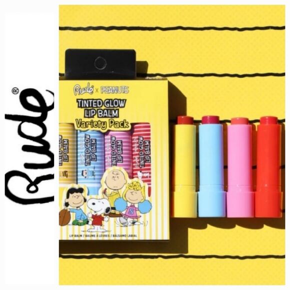 RUDE | Makeup | Rude X Peanuts Tinted Glow Lip Balm Variety Pack | Poshmark